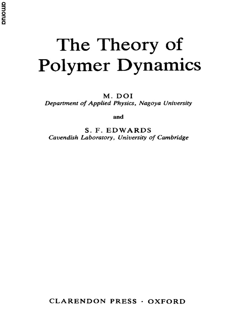 M. Doi, S. F. Edwards - The Theory of Polymer Dynamics (1988,) | PDF | Viscoelasticity | Viscosity