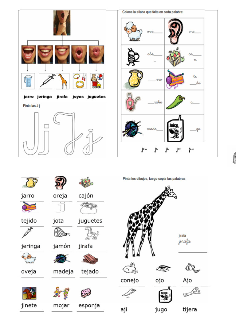 Tareas Con La Letra J | PDF