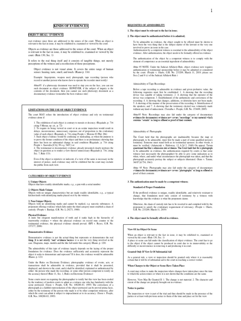 2) Object Documentary | PDF | Dna Profiling | Evidence (Law)