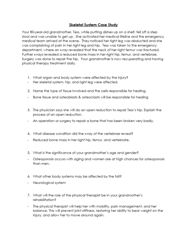 Skeletal System Case Studies | PDF | Bone | Knee
