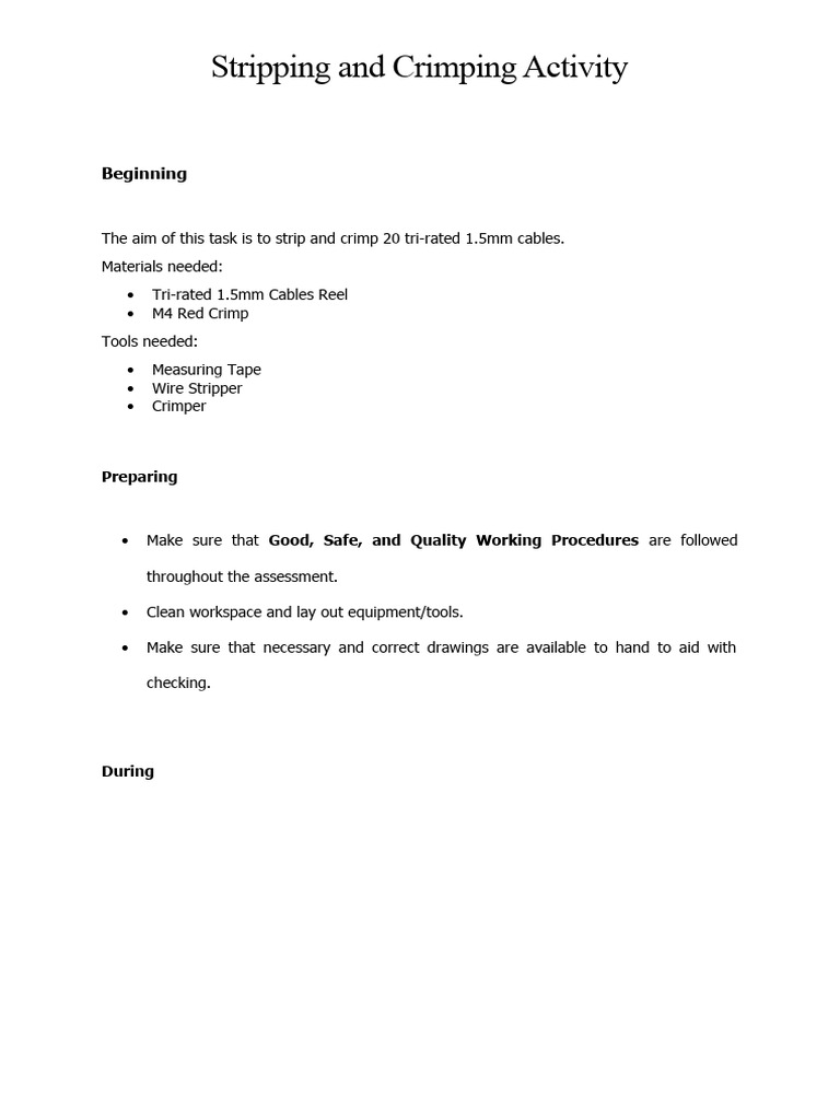 Stripping & Crimping | PDF