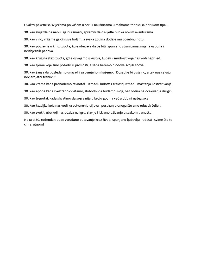 30 Rodjendan Poruke | PDF