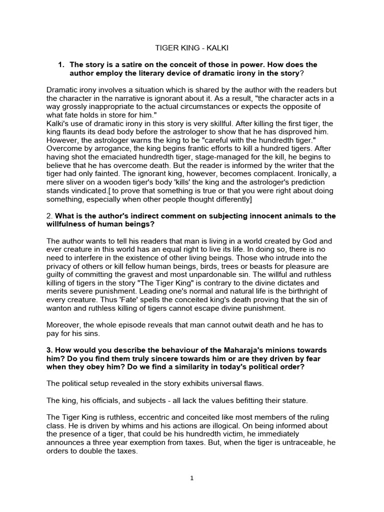 Tiger King Text Based | PDF