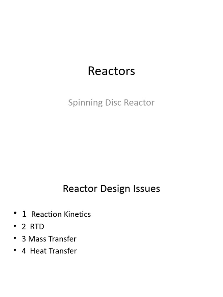 Spinning Disc Reactor | PDF