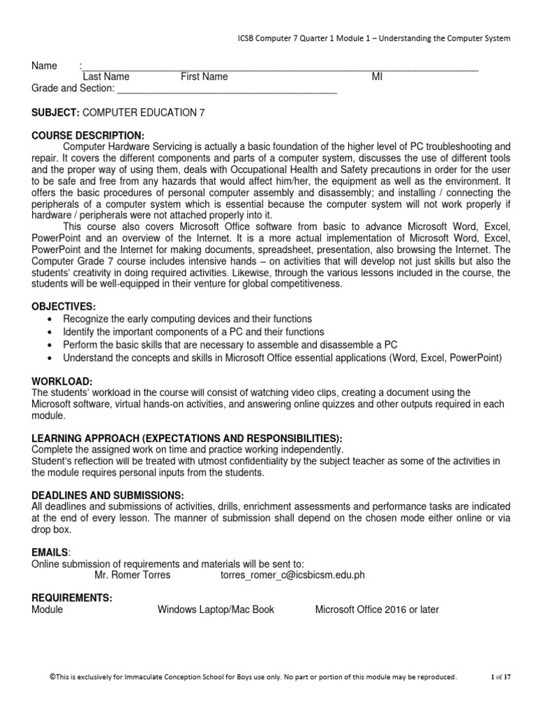 Comp7 Q1 M1 WK12 Understanding The Computer System 3 | Download Free PDF | Computer Data Storage ...