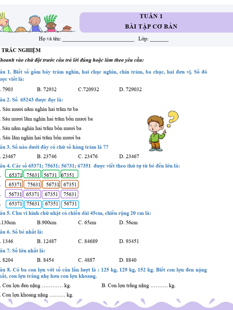 Bai Tap Cuoi Tuan Toan Lop 4 Ket Noi | PDF