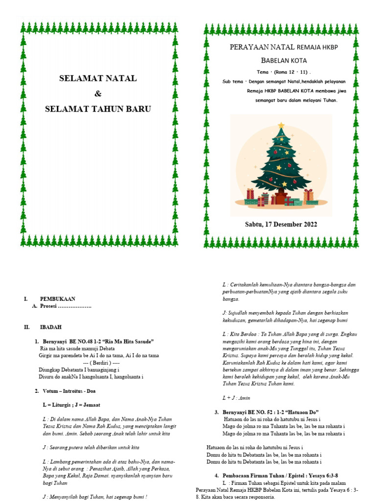 BUKU ACARA IBADAH NATAL REMAJA | PDF