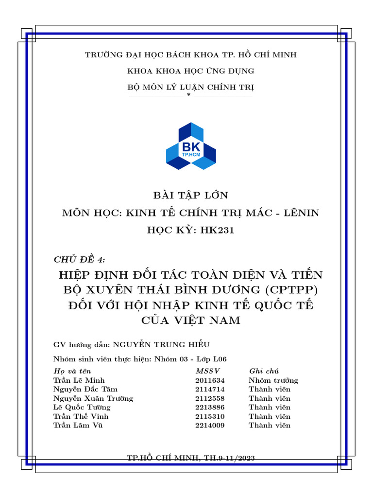 BTL KTCT HK231 Nhóm 03 Chủ đề 4 | PDF