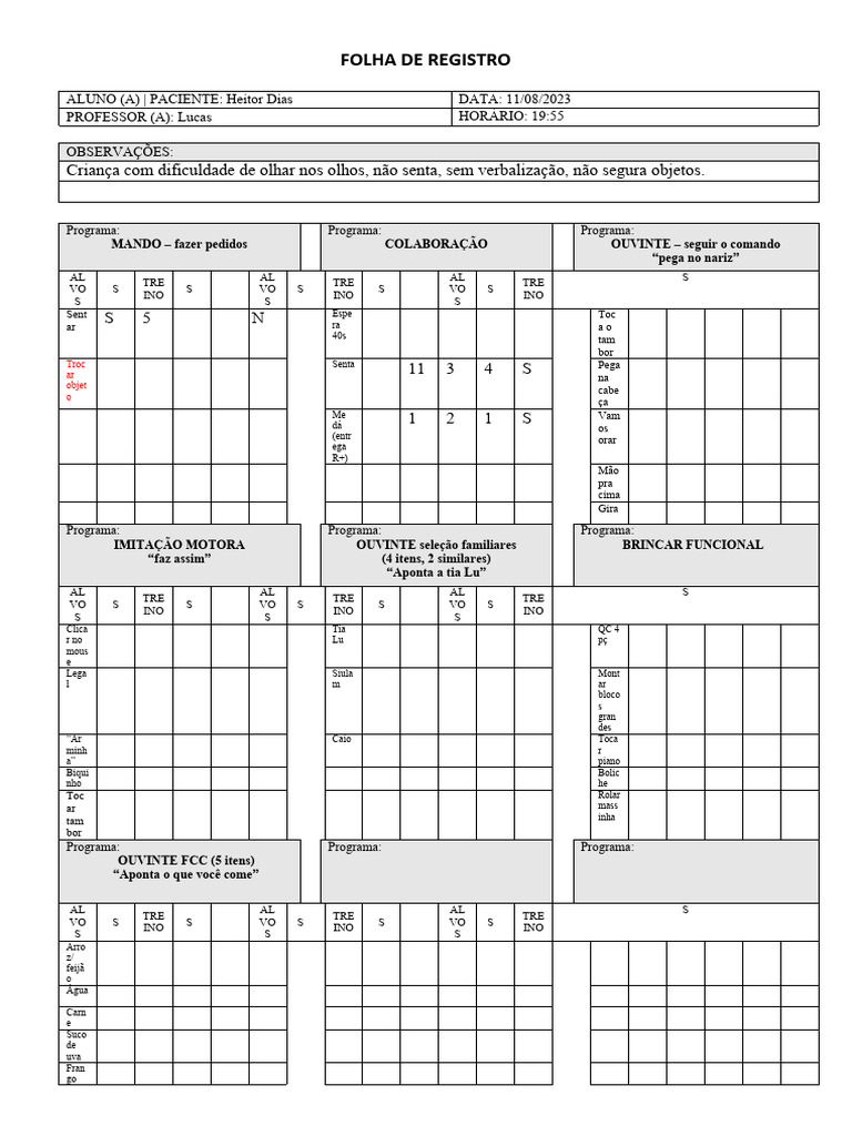 Folha de Registro Aba | PDF