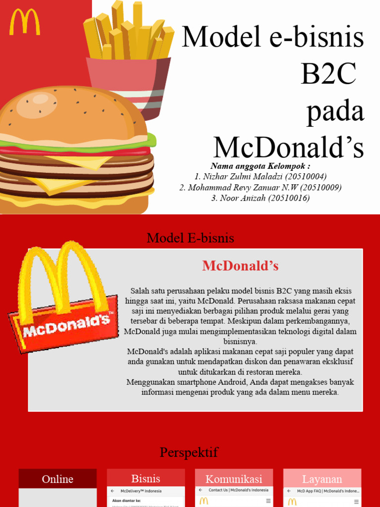 Tgs model E-bisnis B2C - McDonald's | PDF