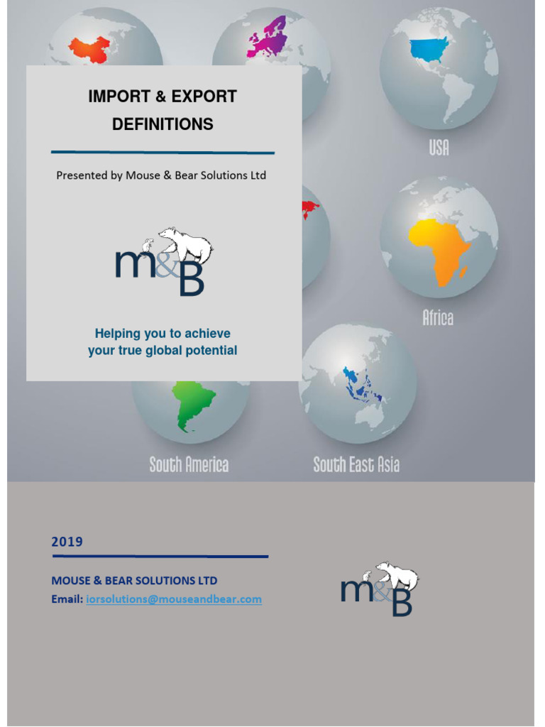 Import-Export Definitions - A Glossary of Terms | PDF