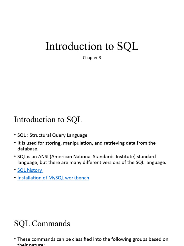 Introduction SQL | PDF