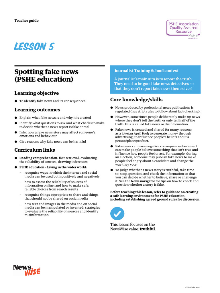 NW Lesson 5 Lesson Plan | PDF