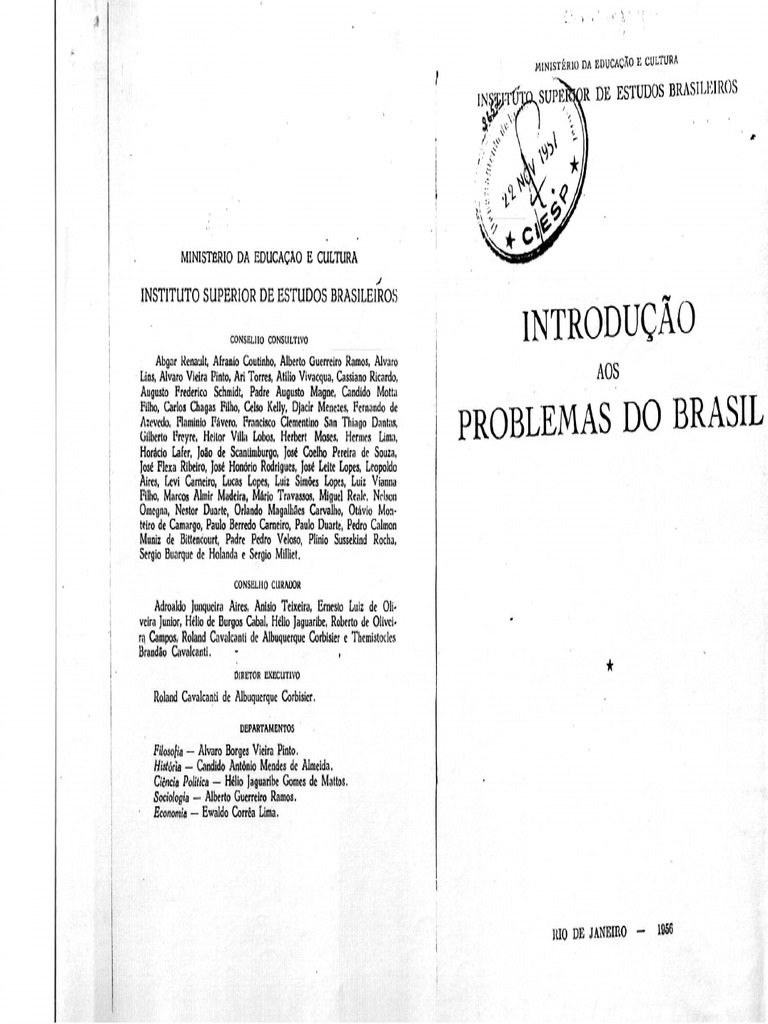 CORBISIER, R. Introdução Aos Problemas Do Brasil | PDF