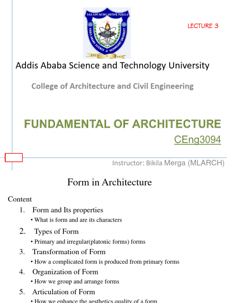 Lecture 3 - Fund Arch 3, Form | PDF