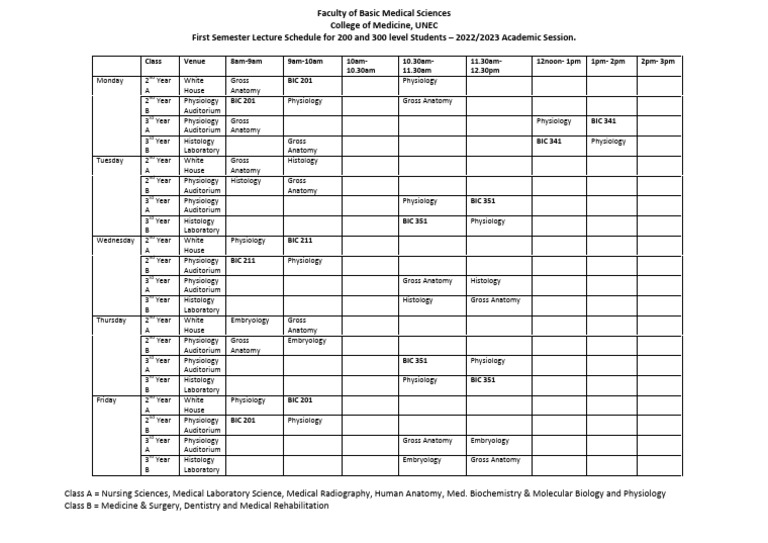 Updated - First Semester Lecture Time Table | PDF Updated - First Semester Lecture Time Table | PDF