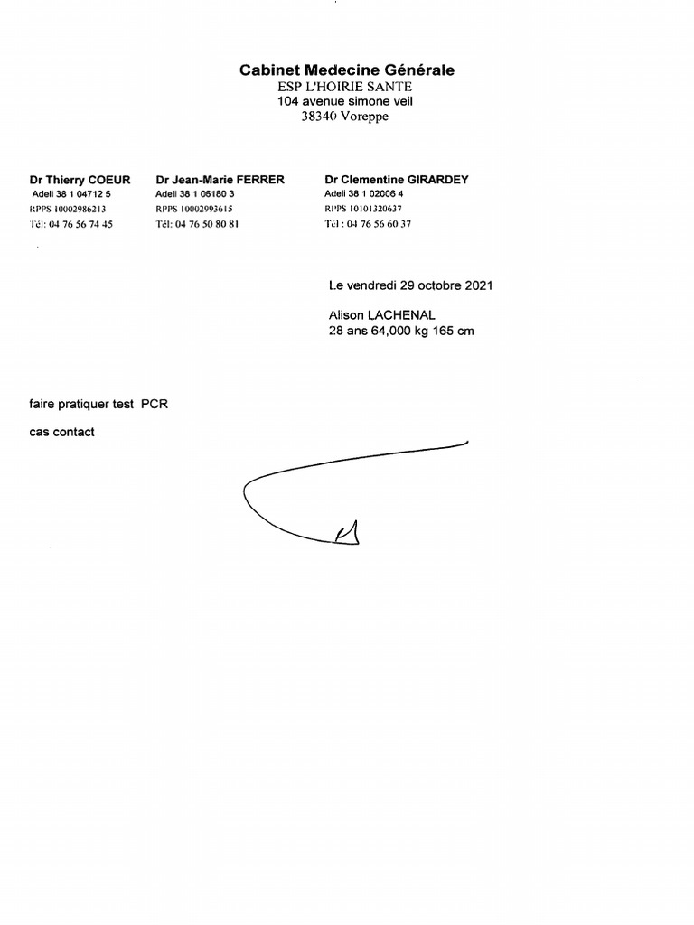 Ordonnance Test PCR | PDF