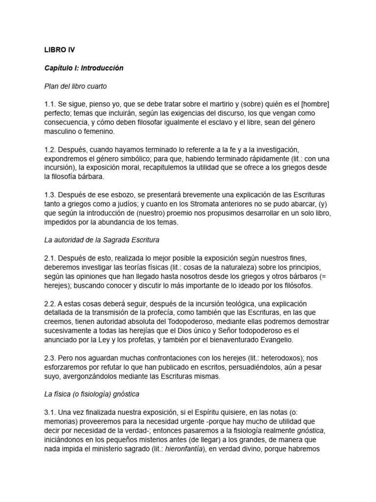 Stromata Libro IV | PDF | Platón | Verdad