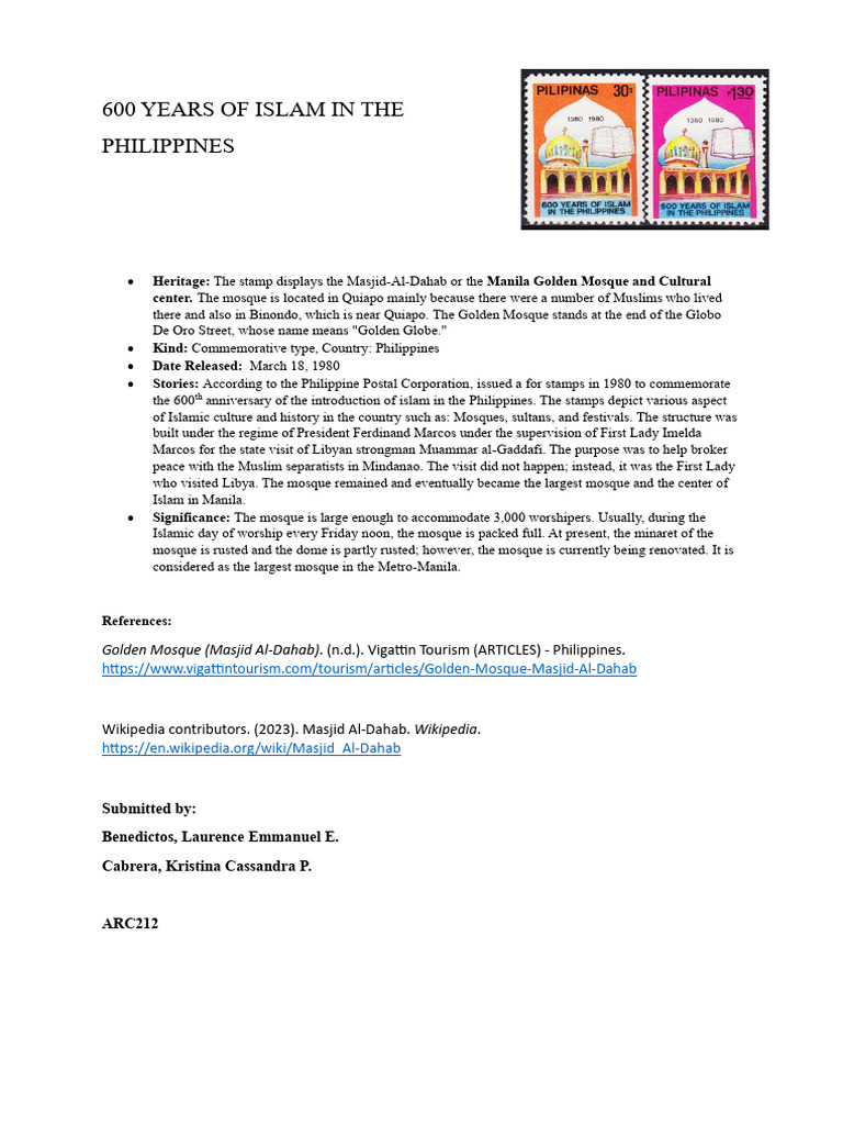 stamp 600th year of islam | PDF