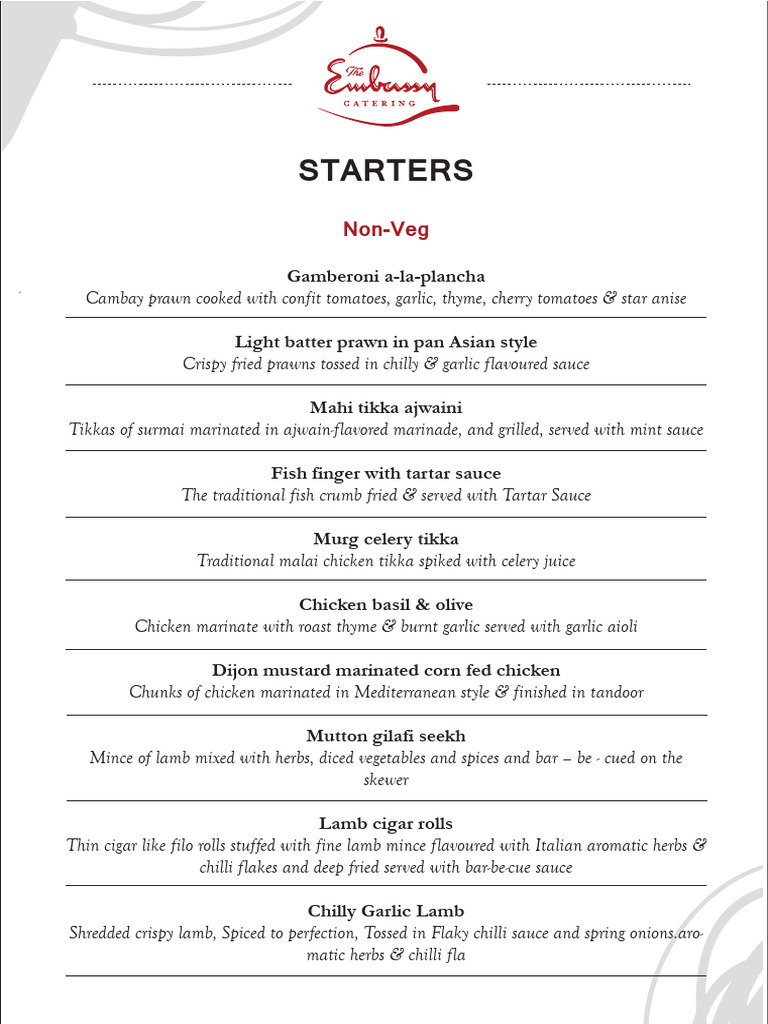 Wedding Non-Veg Menu | PDF