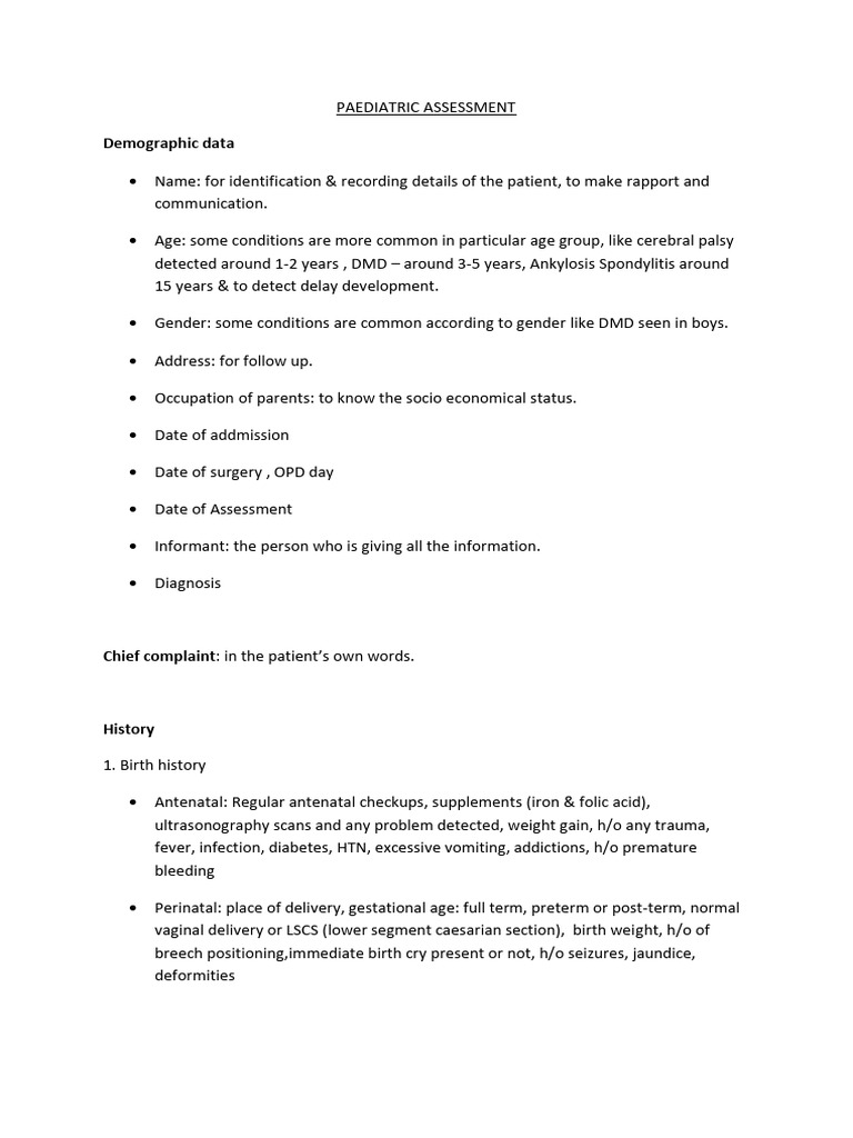 Pedia Assessment | PDF | Anatomical Terms Of Motion | Foot