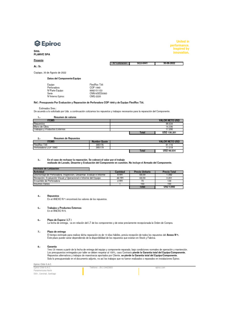Planve - SED-6441 - CMQ-2220 | PDF
