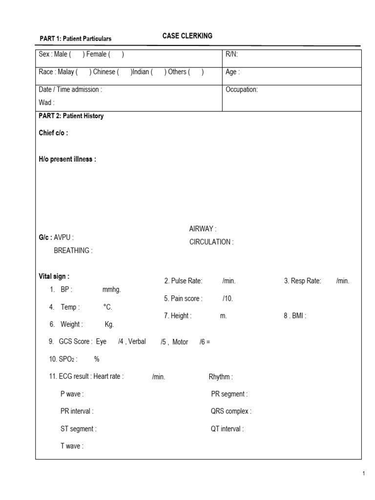 Case Clerking Sem 6 Format | PDF | Wellness | Science & Mathematics