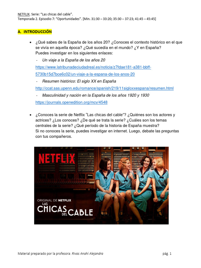 Las Chicas Del Cable | PDF