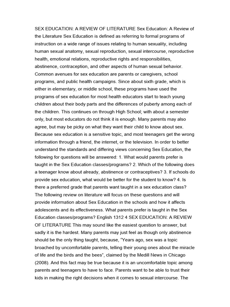 Insights on Sex Education Programs | PDF