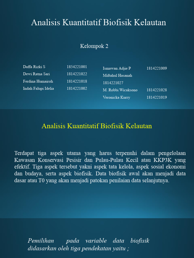 Kelompok 2 - Analisis Kuantitatif Biofisik | PDF