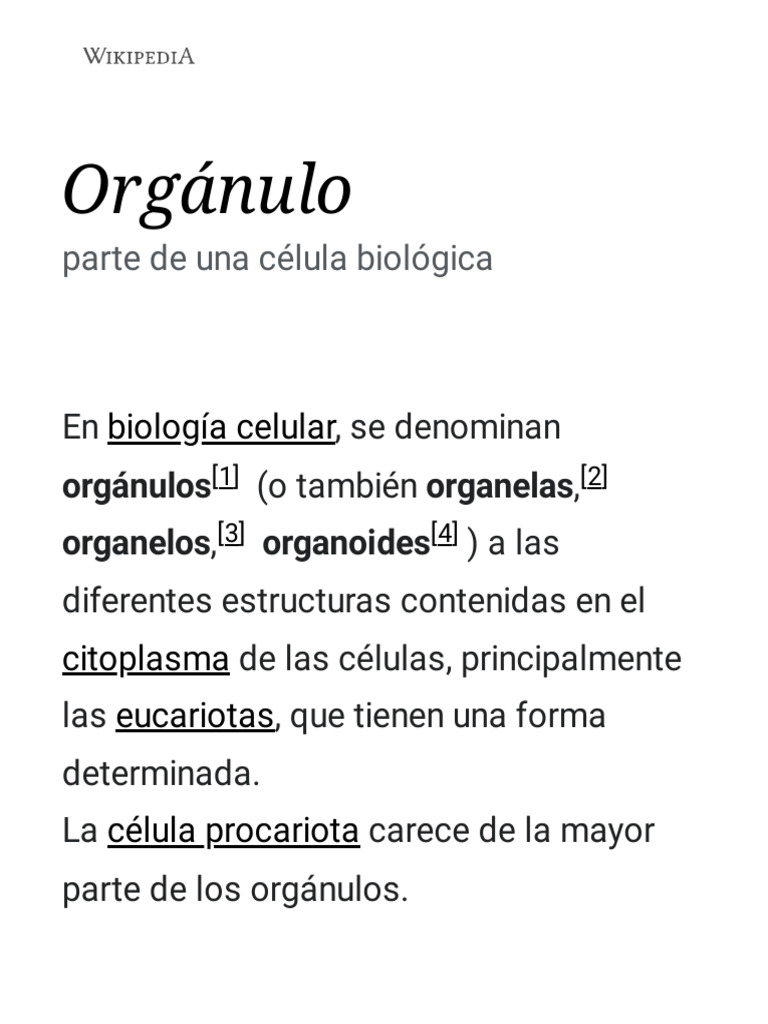 Orgánulo - Wikipedia, la enciclopedia libre | PDF | Citoplasma ...