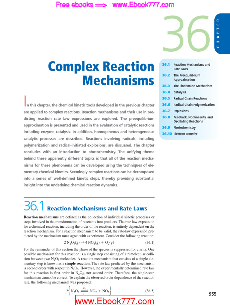 Complex Reaction Mechanisms Explained | PDF | Chemical Reactions ...