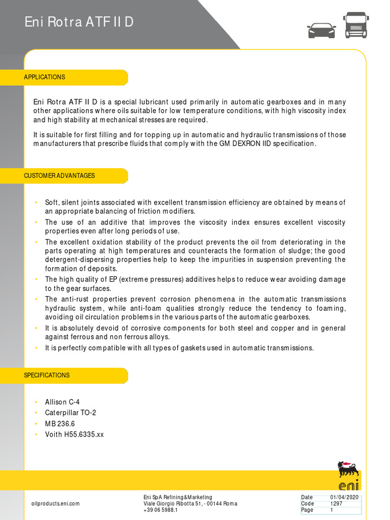 ENI Rotra ATF II D | PDF