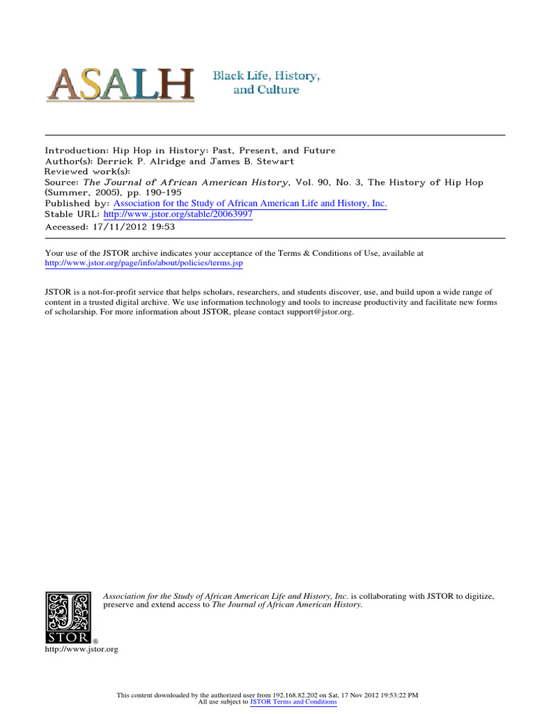 The History of Hip Hop Introduction Hip Hop in History Past, Present ...