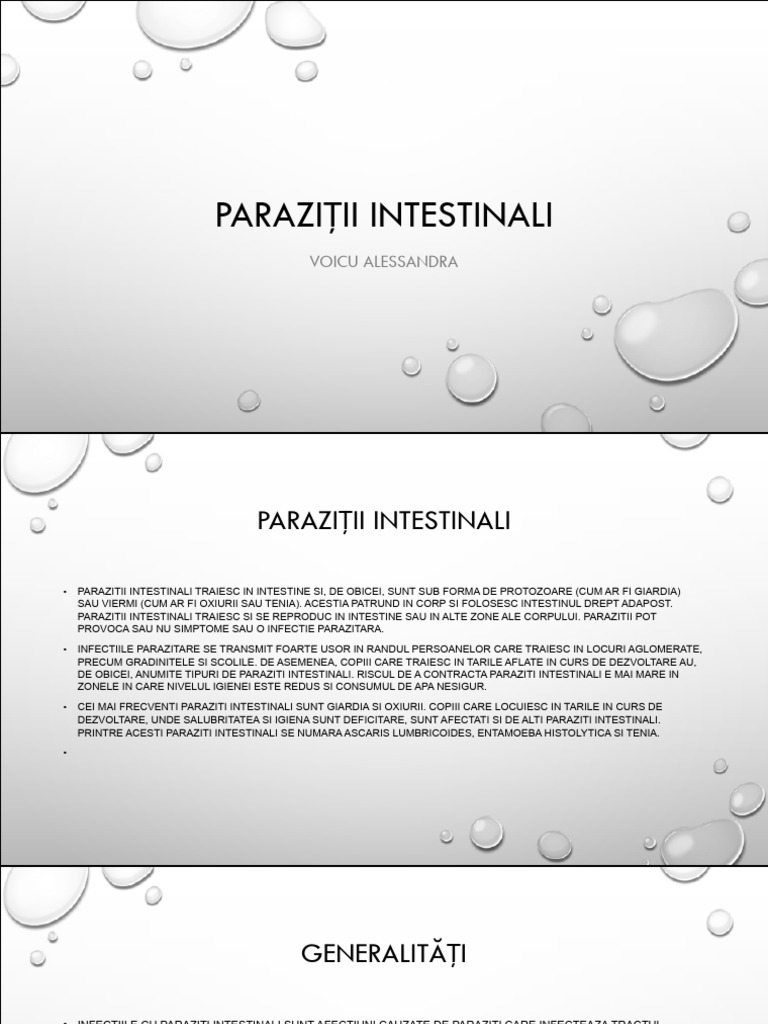 Parazitii Intestinali | PDF