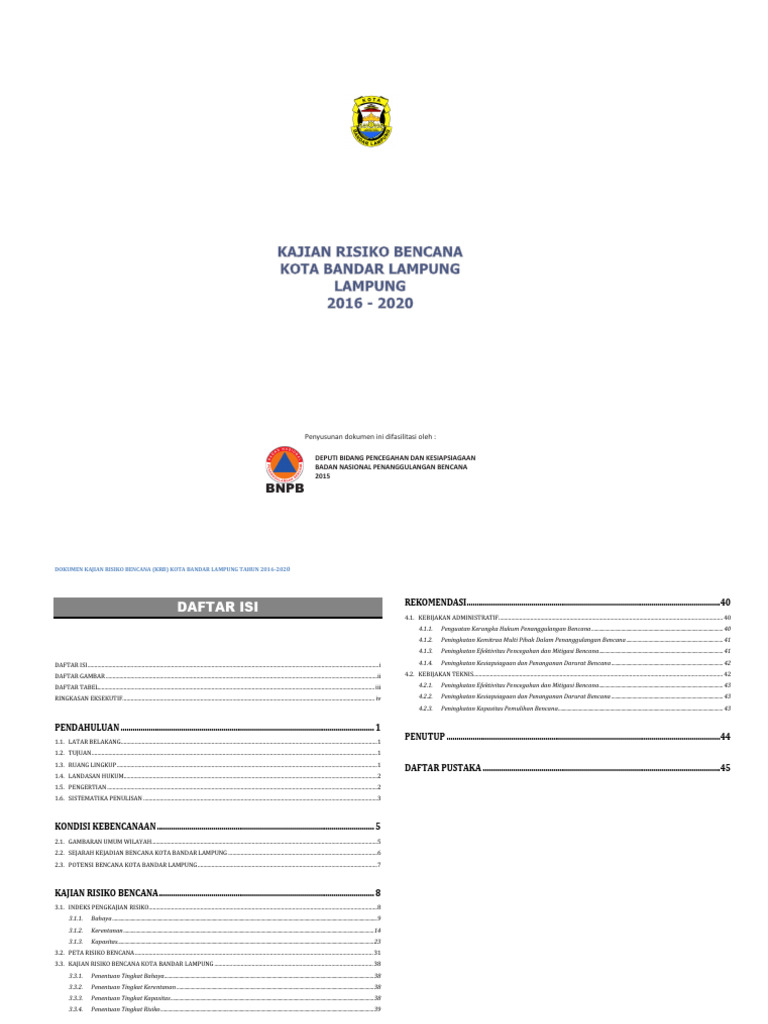 566-Dokumen KRB Kota Bandar Lampung - Final Draft | PDF | Bisnis | Teknologi & Rekayasa