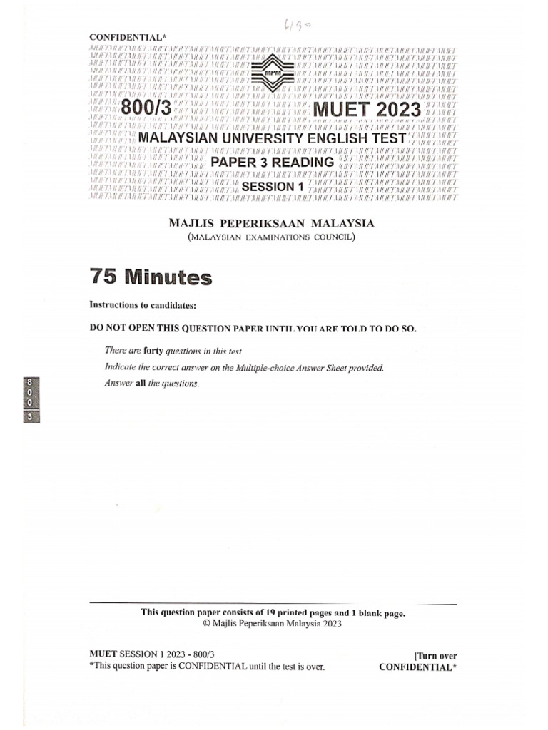 Reading Session 1 2023 | PDF