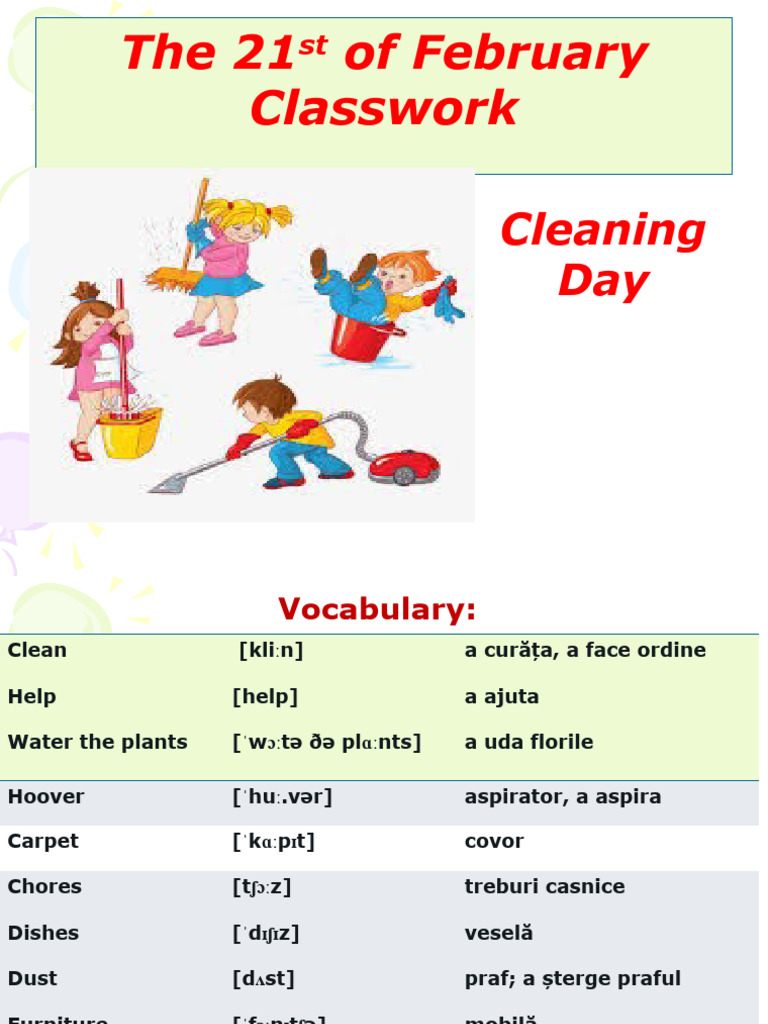 Cleaning Day - Past Simple - Unit 3 Lesson 4 | PDF | Verb | English ...