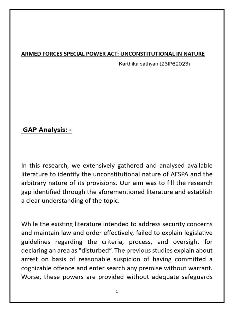 Armed Forces Special Power Act | PDF