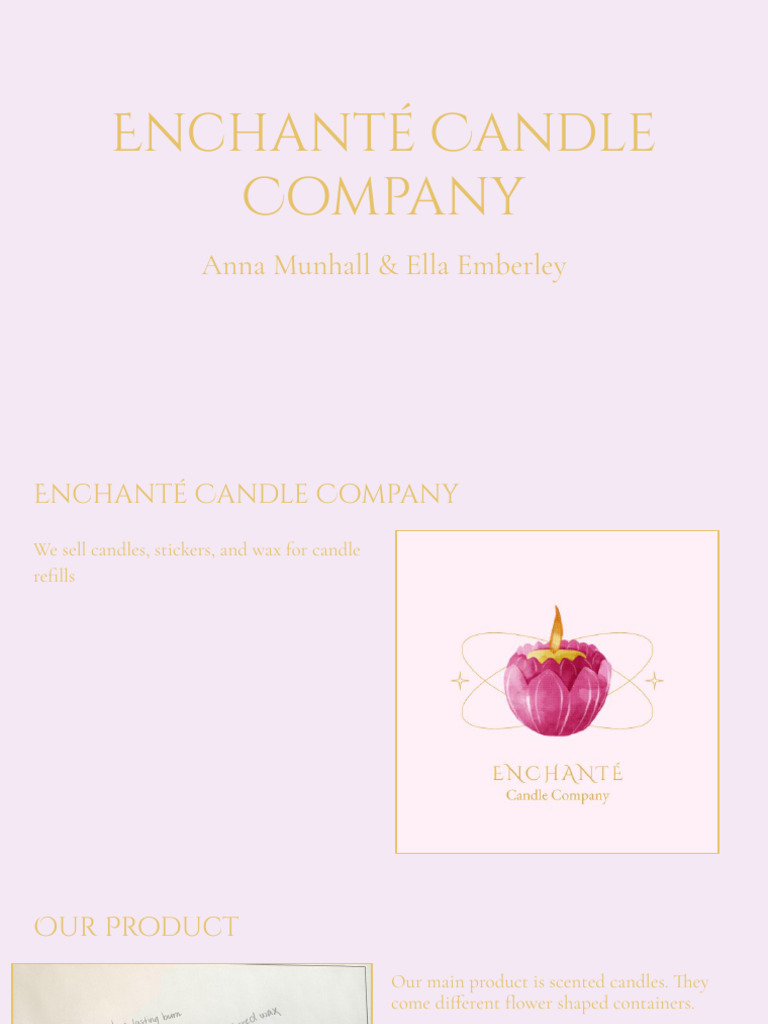 Enchanté Candle Company: Anna Munhall & Ella Emberley | PDF