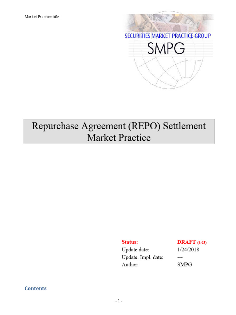 REPO Complete MP DRAFT 5 63 | PDF | Repurchase Agreement | Financial Services