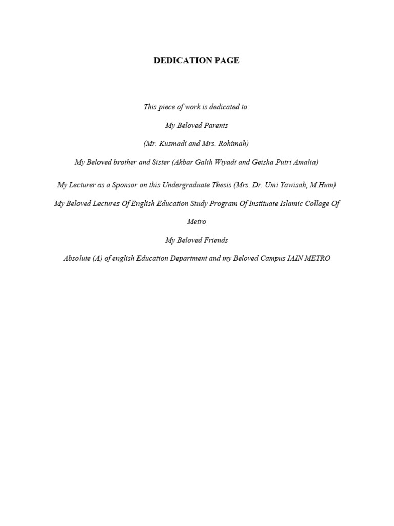 Dedication Page | PDF