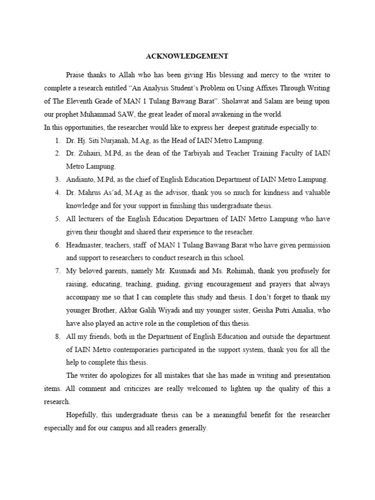 Acknowledgement | PDF