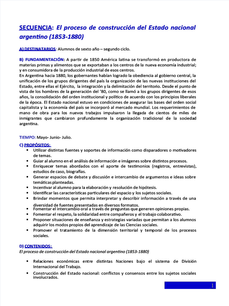 PDF Secuencia El Proceso de Construccion Del Estado Nacional Argentino ... PDF Secuencia El Proceso de Construccion Del Estado Nacional Argentino ...