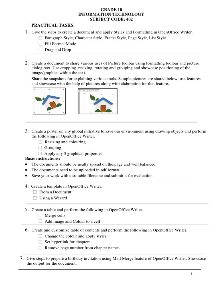 X IT Practicals Till Spreadsheets | PDF
