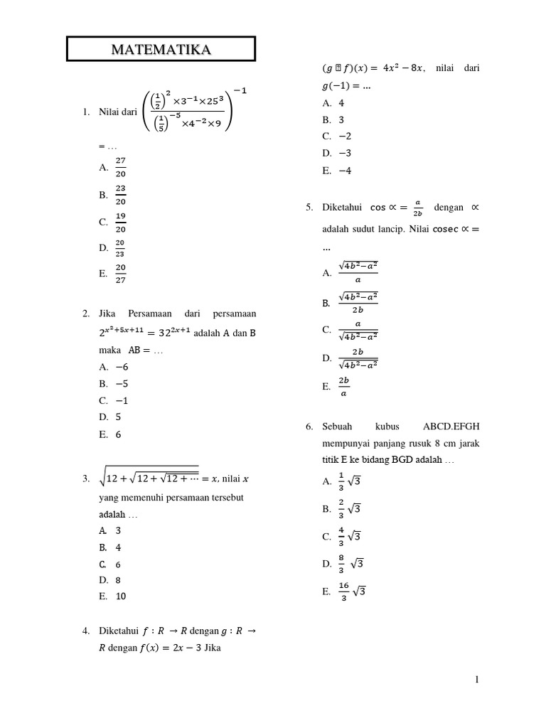 Soal To Kks PLN 2020 | PDF