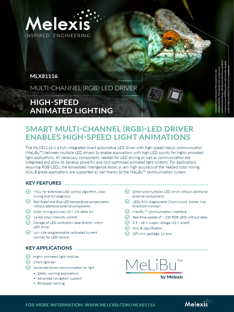 MLX81116 Product Flyer Melexis 2 | PDF | Light Emitting Diode | Rgb ...