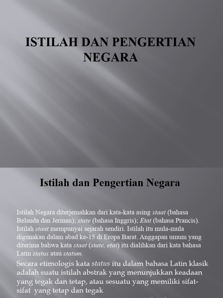 PERTEMUAN 4 Istilah dan Pengertian Negara | PDF