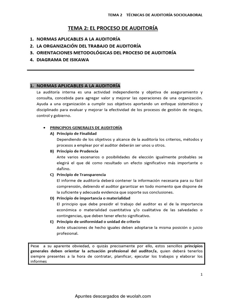 Apuntes Tema 2 Técnicas de Auditoría | PDF | Auditoría | Contralor Apuntes Tema 2 Técnicas de Auditoría | PDF | Auditoría | Contralor