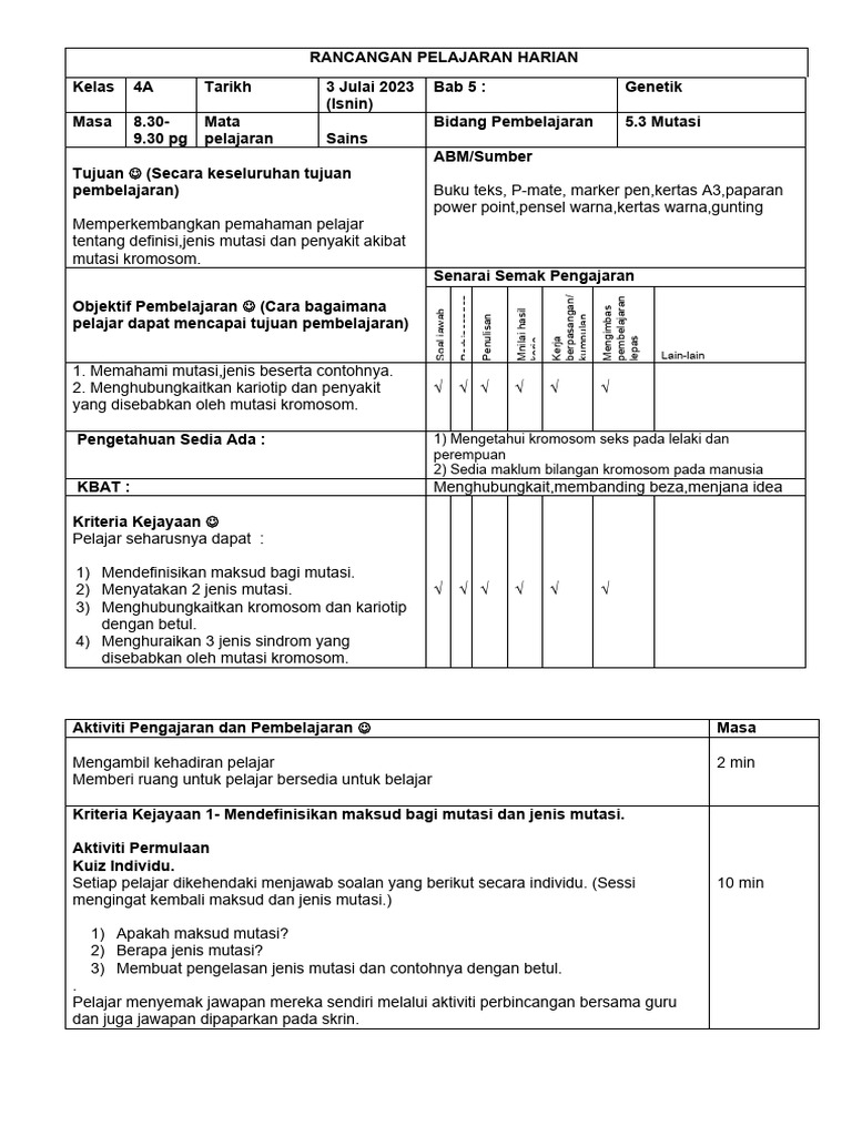 RPH Julai - Leena | PDF
